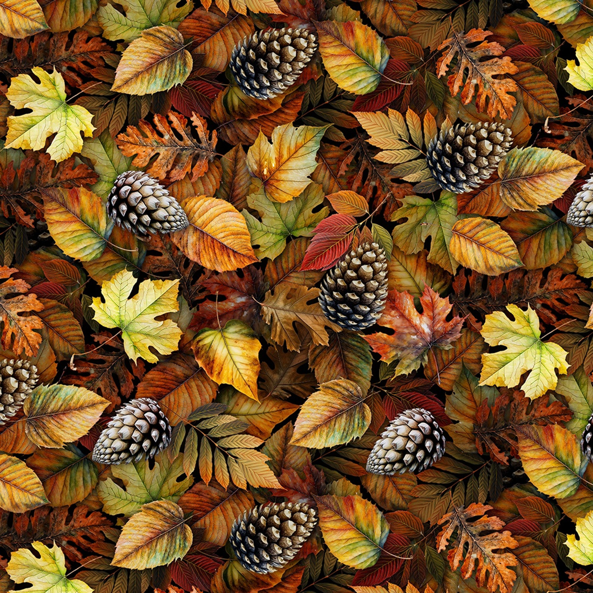 Timeless Treasures Fabrics 108 Inch Wide Quilt Backing Autumn Packed Fall Leaves Autumn | Quilt ...